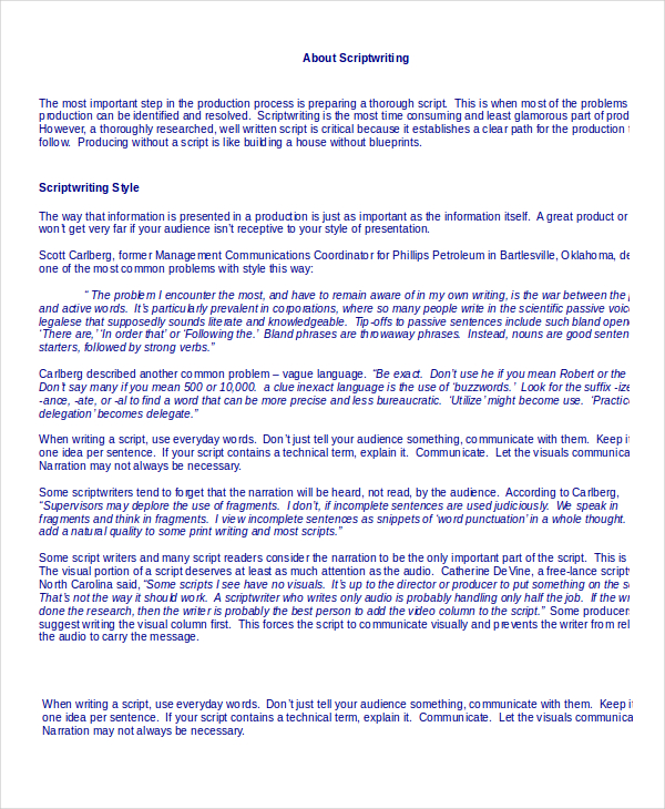 Script Template - 18+ Word Documents Download