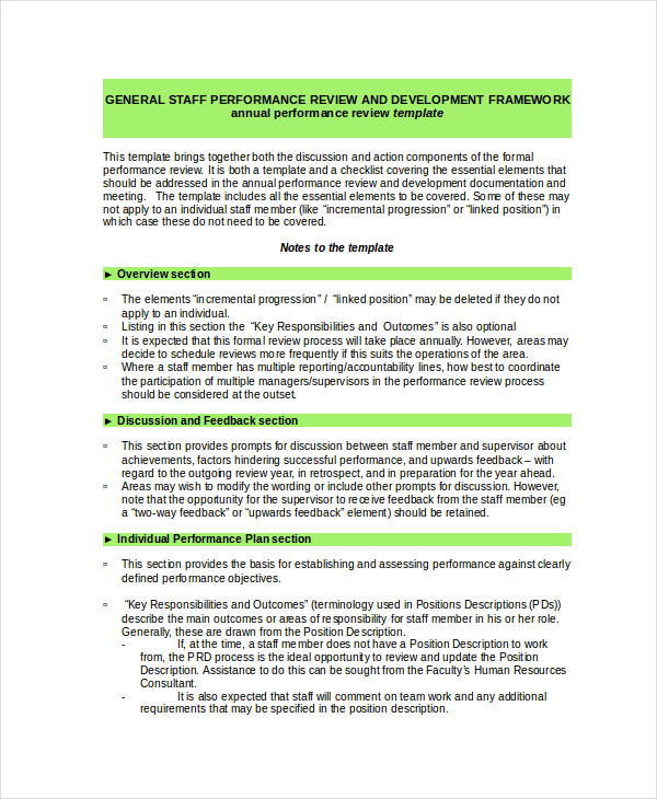 Performance Review Template - 11+ Free Word, PDF Documents Download