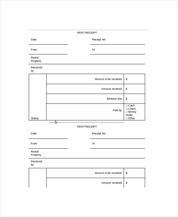 Downloadable Rent Receipt