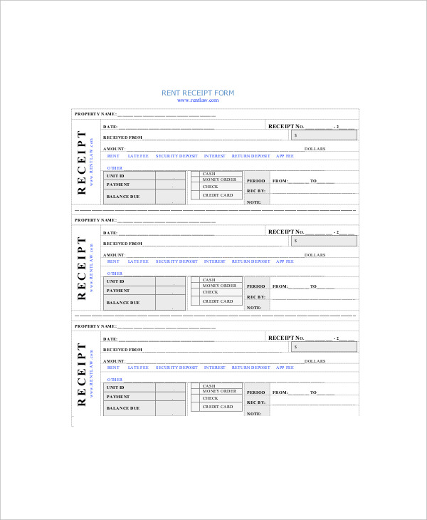 Rent Receipt Template - 11+ Free Word, PDF Documents Download