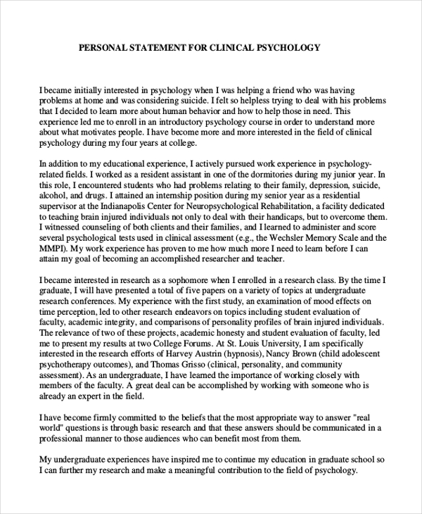 Sample Statement Of Purpose Psychology Classles Democracy