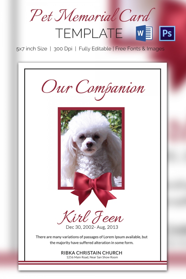 16+ Pet Memorial Card Designs & Templates - PSD, AI