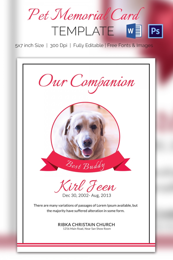 16+ Pet Memorial Card Designs & Templates - PSD, AI