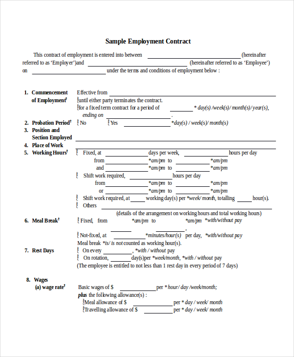 Contract Template - 13+ Free Word, PDF Document Downloads