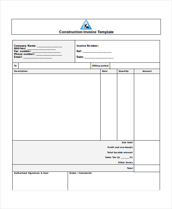 Company Invoice Template -7+ Free Word, Excel, PDF Document Downloads