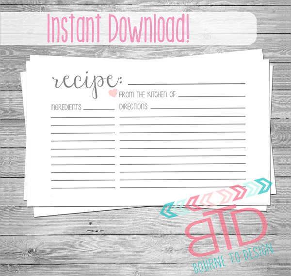 27 Printable Recipe Card Free PSD Vector EPS PNG Format Download