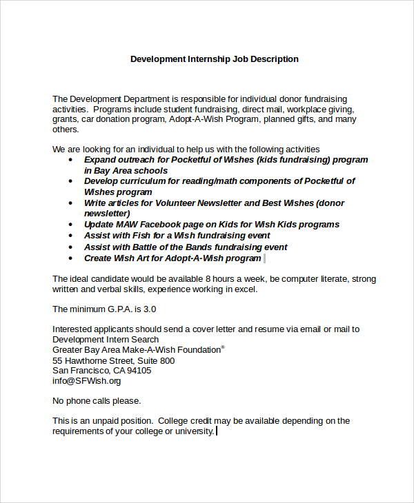 19 Job Description Templates In Word