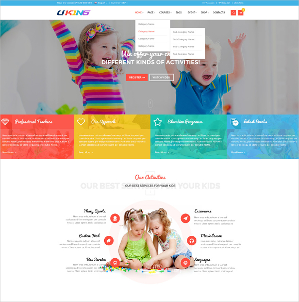 20+ Kids Website Themes & Templates