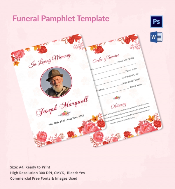 5 Funeral Pamphlet Templates Word PSD Format Download