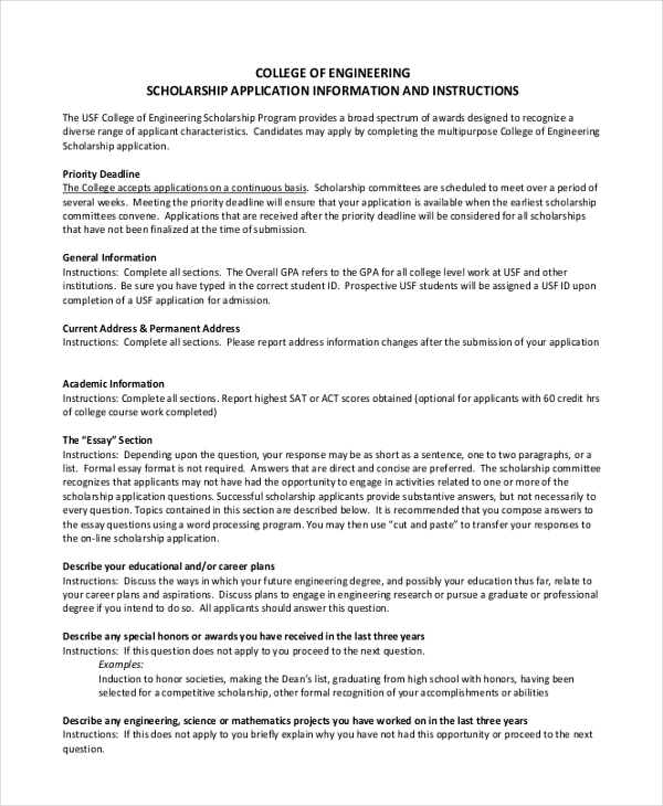 Scholarship Essay Examples Future Plans