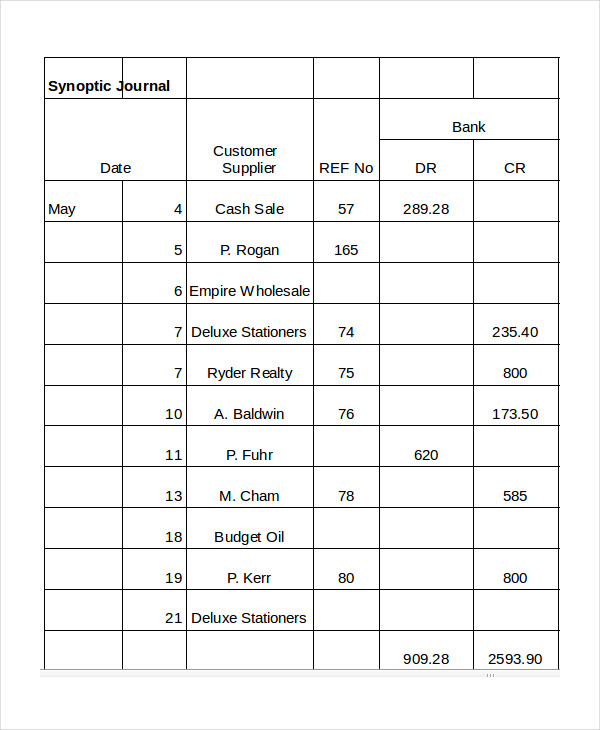Journal Template - 5 Free Excel Documents Download