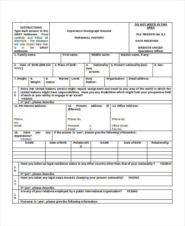 5+ Stenographer Resume Templates - PDF, DOC