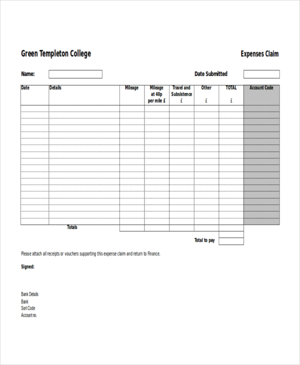 Expense Claim Form FREE 32 Claim Form Templates In PDF Excel MS Word 