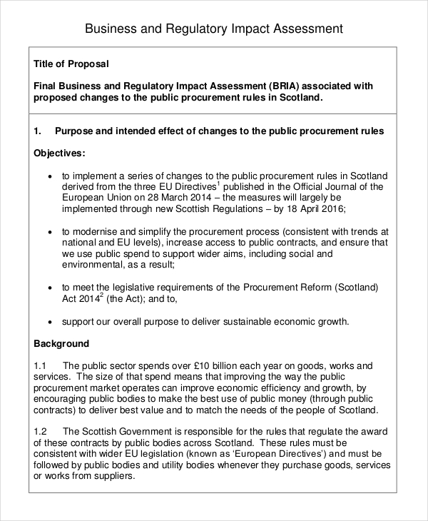 Impact Assessment Template - 6+ Free Word, PDF Documents Download