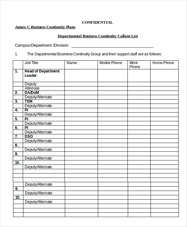 Word List Template - 8+ Free Word Documents Download