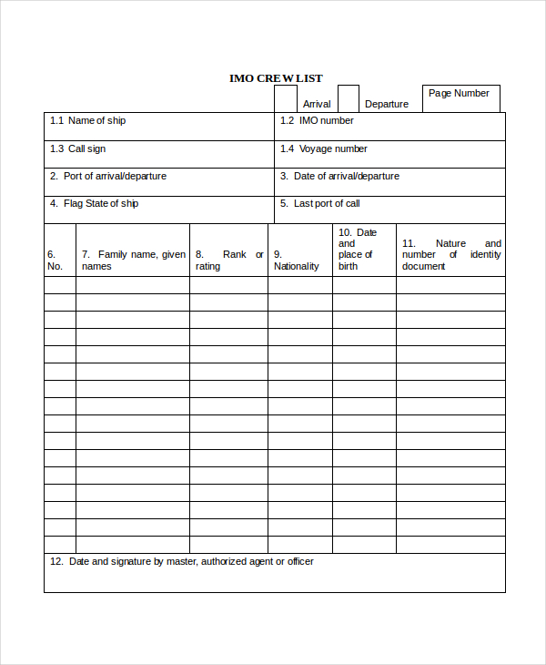 Word List Template - 8+ Free Word Documents Download