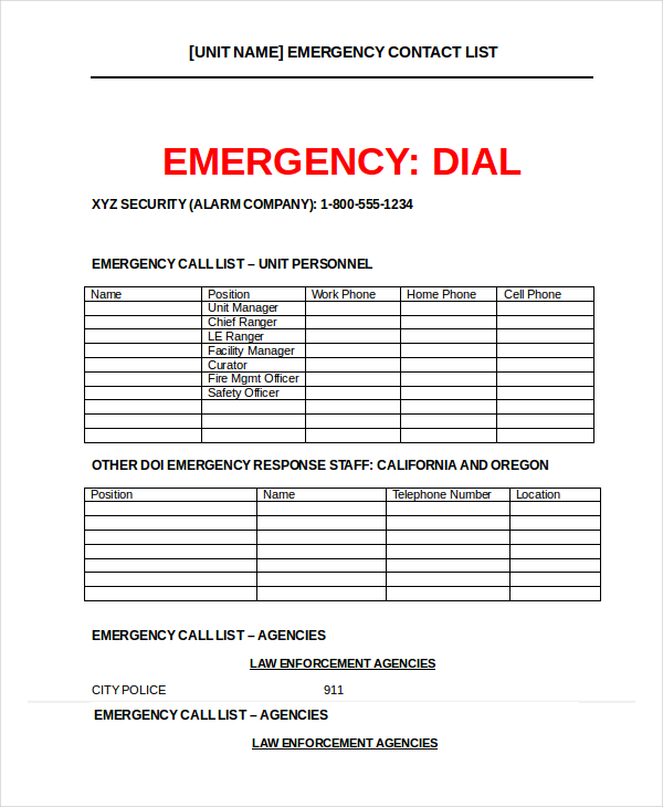 Word List Template 8 Free Word Documents Download