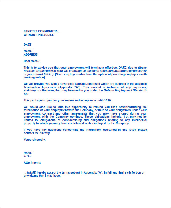 Services Provider Service Provider Termination Letter