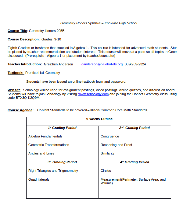 Syllabus Template - 11+ Word Documents Download