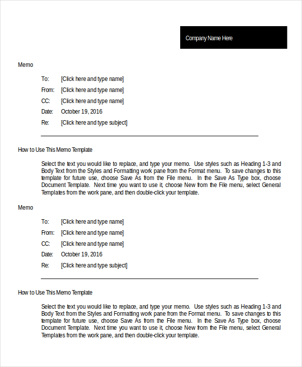 Word Memo 11 Word Documents Download