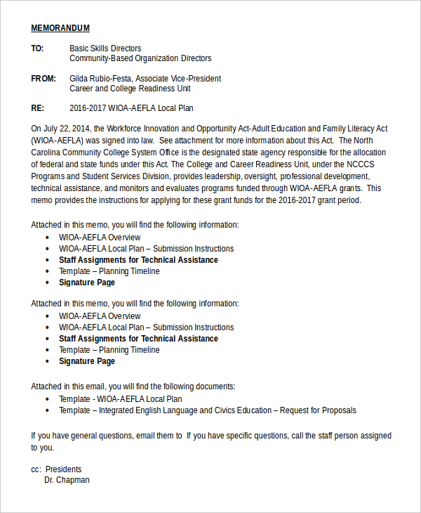 Word Memo - 11+ Word Documents Download