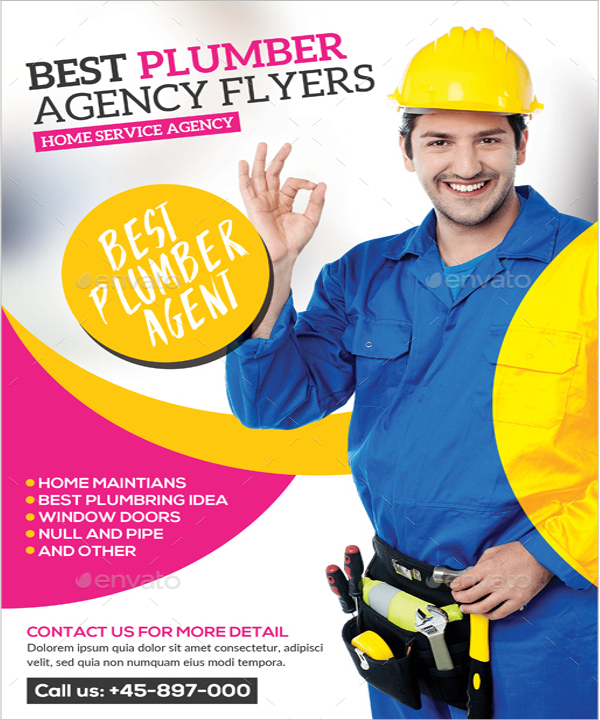 20 Plumber Flyers Word PSD Publisher