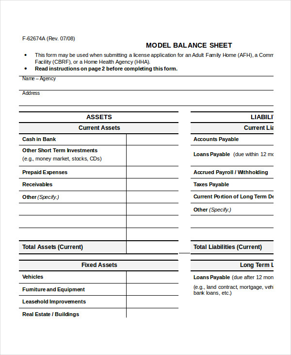Simple Balance Sheet - 24+ Free Word, Excel, PDF Documents Download