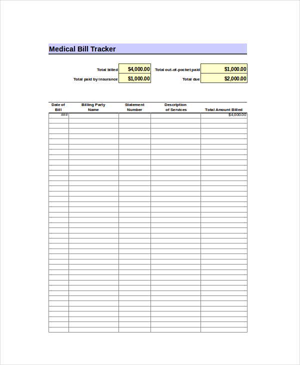 Excel Bill Template - 39+ Free Excel Documents Download