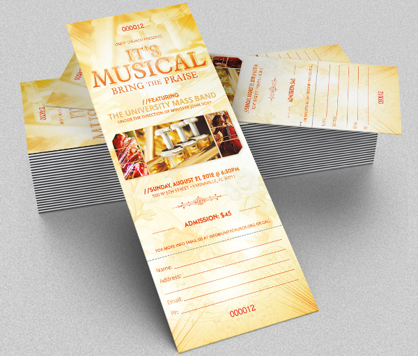 32 Ticket Templates PSD Ai Word