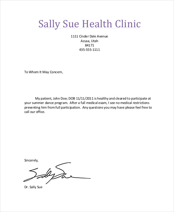 Urgent Care Doctors Note Template
