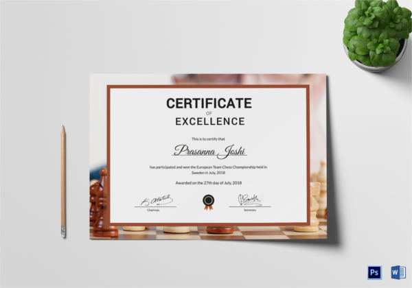 Chess Certificates - 8+ Word, PSD Format Download