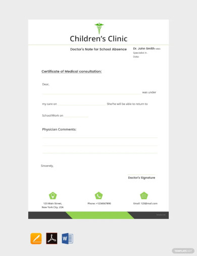 Doctors Note Template For School - 7+ Word, PDF Documents Download