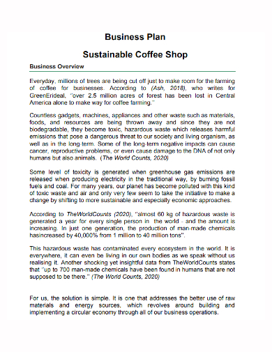 Coffee Shop Business Plan - 16+ Free Word, PDF Documents Download