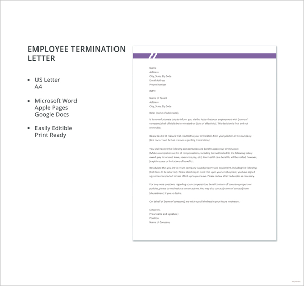 10+ Employee Termination Letter Templates - DOC, PDF, AI