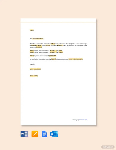 19 Proof Of Income Letters PDF DOC Google Docs Outlook Apple Pages