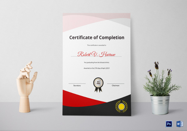 Certificate of Completion - 25+ Free Word, PDF, PSD Documents Download