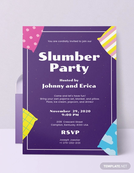 16 Slumber Party Invitation Designs Templates PSD AI