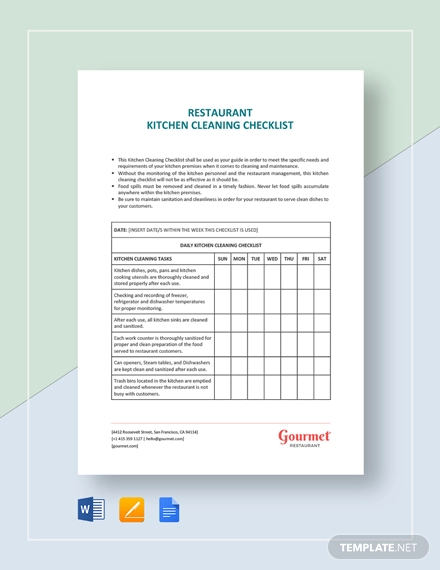 FREE 41+ Cleaning Checklist Templates in MS Word | Excel | PDF | Pages ...