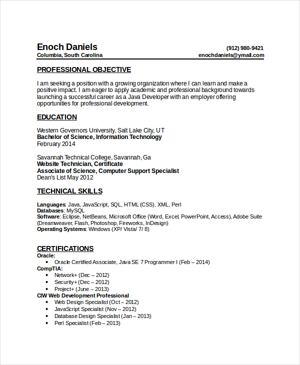 9+ Entry Level Resume Examples - PDF, DOC