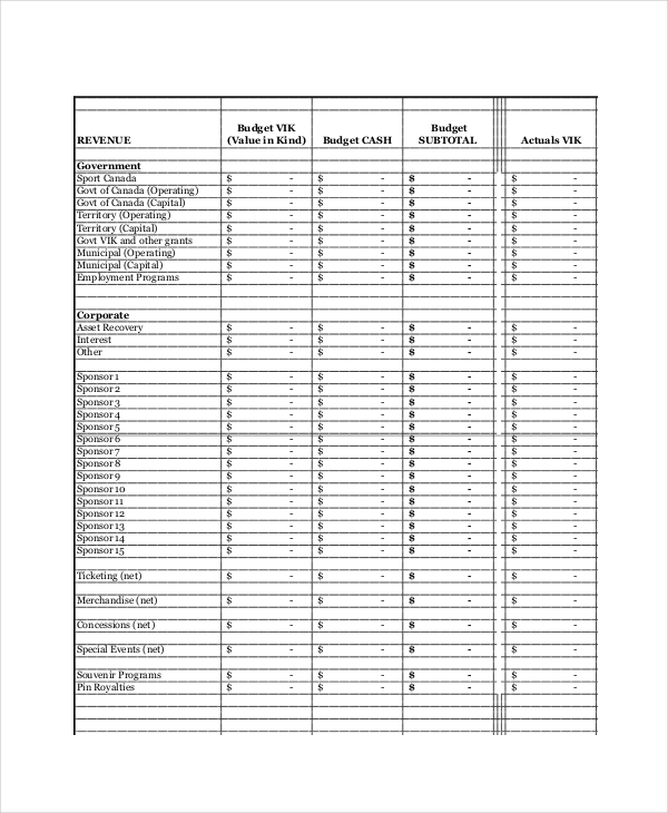 Budget Template 12 Free Excel PDF Documents Download