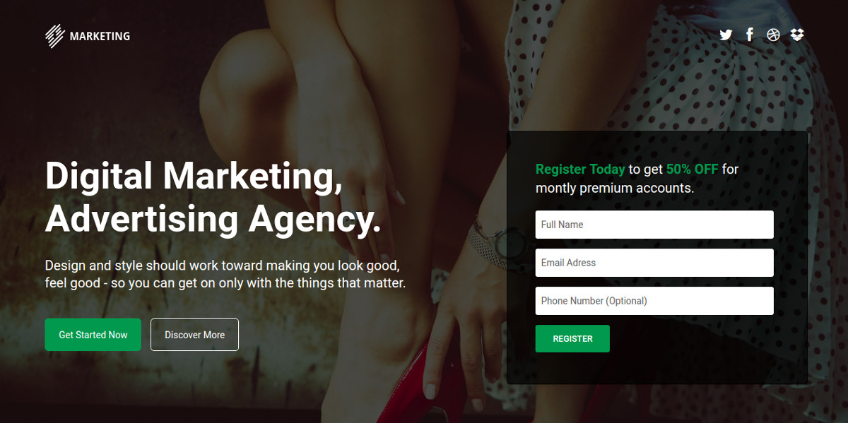 7 Marketing Landing Page Themes Templates