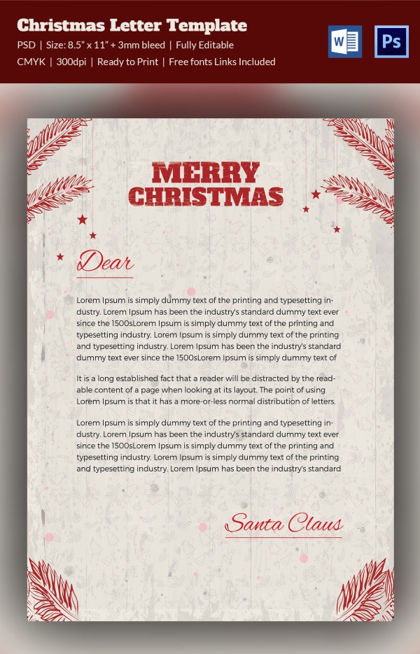 10 Christmas Letterheads Word PSD Format Download