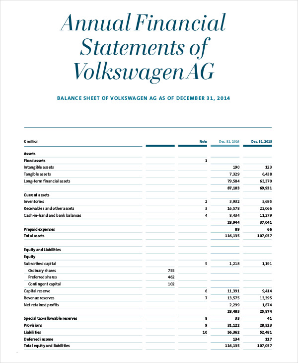 Financial Statement 23 Free Word PDF Format