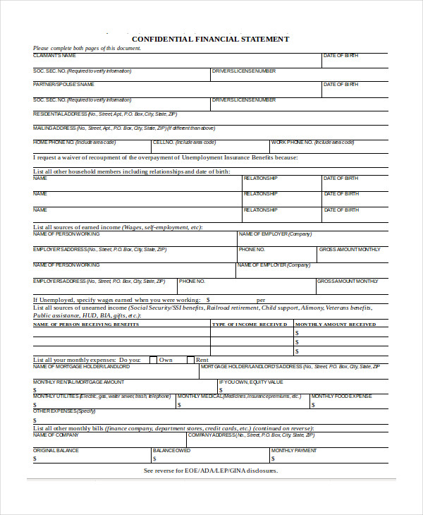 Financial Statement - 23+ Free Word, PDF Format