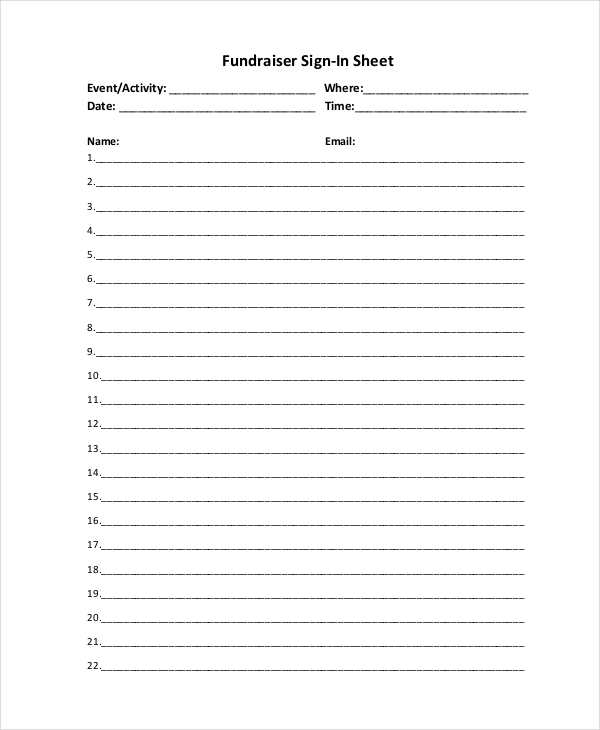 Sign In Sheet - 30+ Free Word, Excel, PDF Documents Download