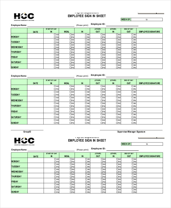 Sign In Sheet Template - 12+ Free Wrd, Excel, PDF Documents Download