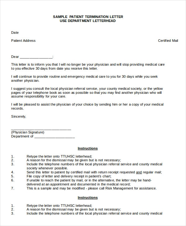 Termination Letter - 9+ Free Word, PDF Documents Download