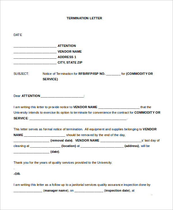 Termination Letter - 9+ Free Word, PDF Documents Download