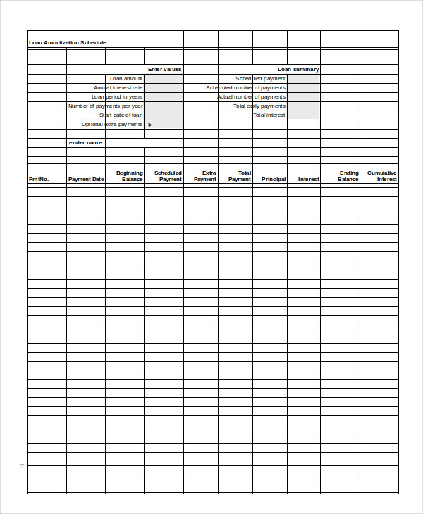 Loan Schedule Template Excel Templates