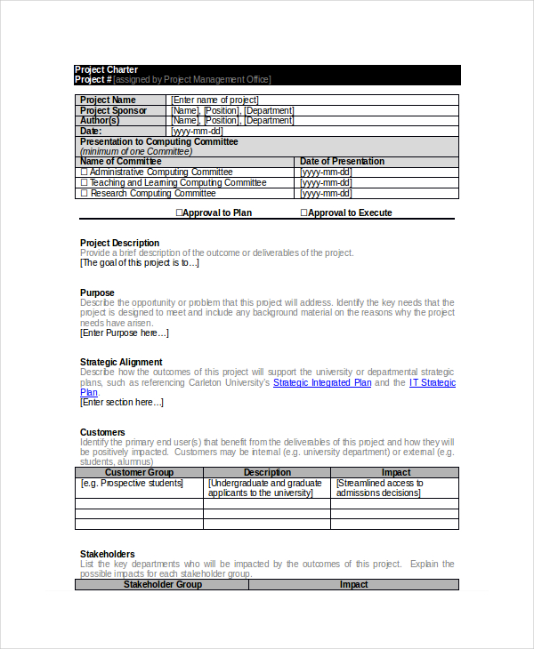 Project Charter Template - 10+ Free Word, PDF Documents Download